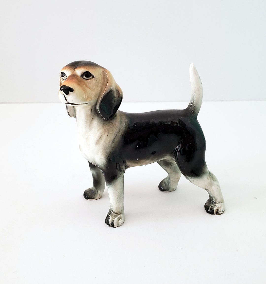 Hand-painted Vintage Fine Porcelain Beagle Figurine - Hunting Dog ...