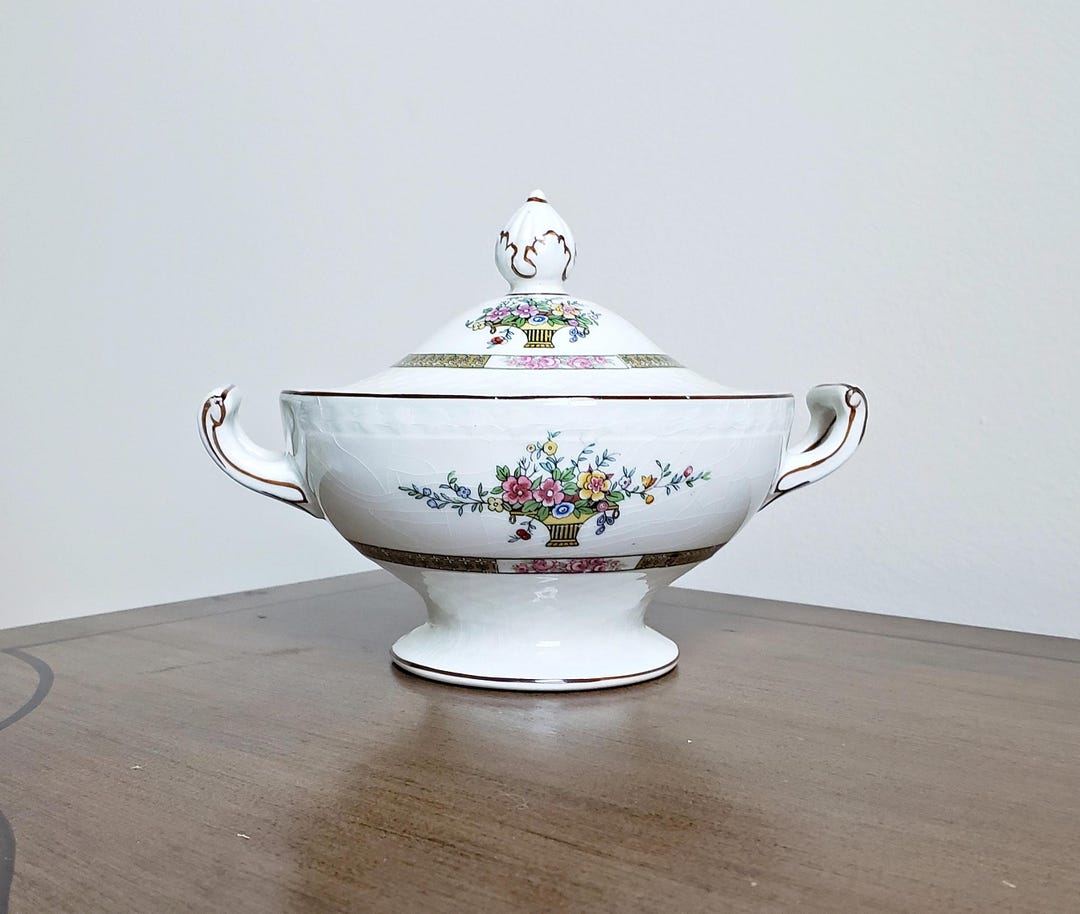 Vintage Grindley Carlton Shape Sugar Bowl: English Floral China, 1920s ...