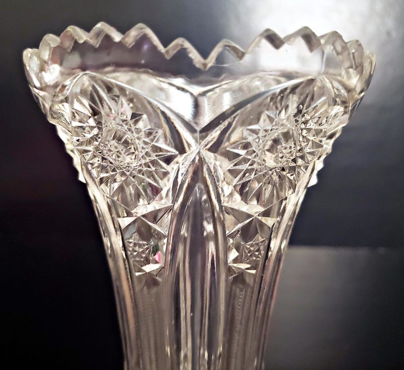 Antique Heisey EAPG Vase: Beaded Panel Sunburst Pattern, 1898-1912 - Etsy