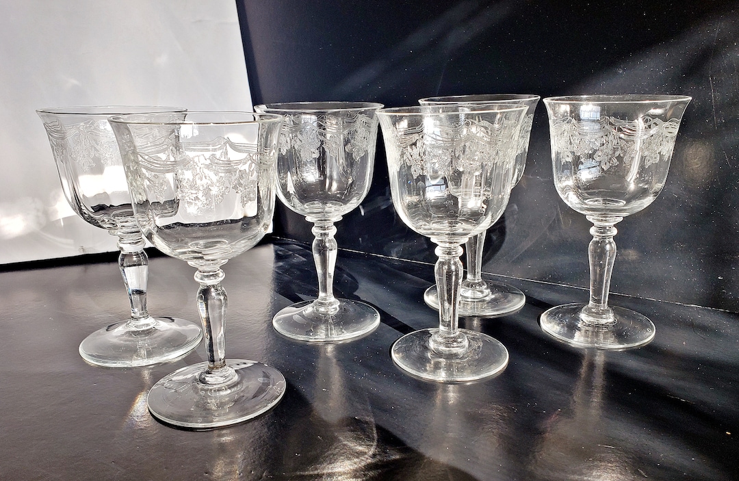 TIFFIN-FRANCISCAN Cordial Glasses Set of 6, TIF84 Pattern, Vintage ...