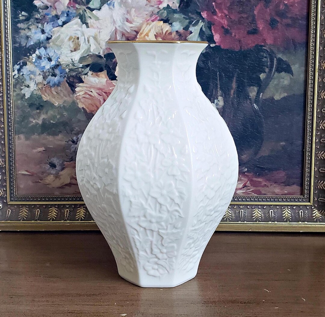 Vintage Lenox Garden Collection Porcelain Vase – Large, Octagonal Vase ...