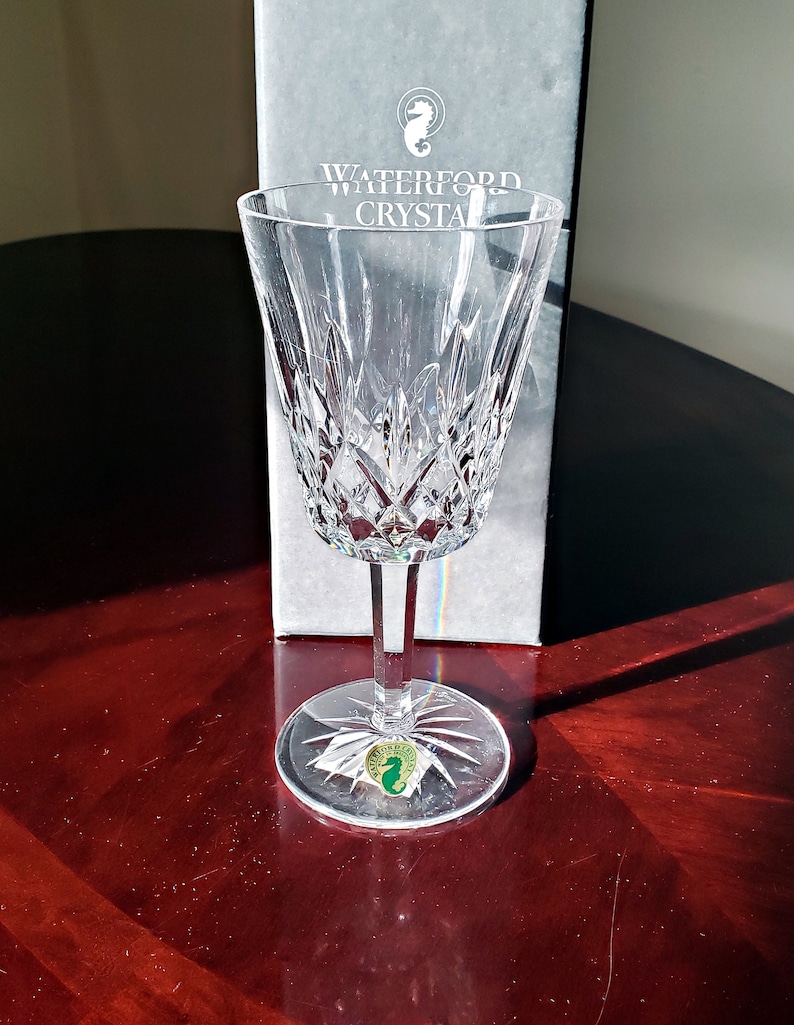 WATERFORD LISMORE Pattern Crystal Water Goblet, Wine Glass, Blown ...