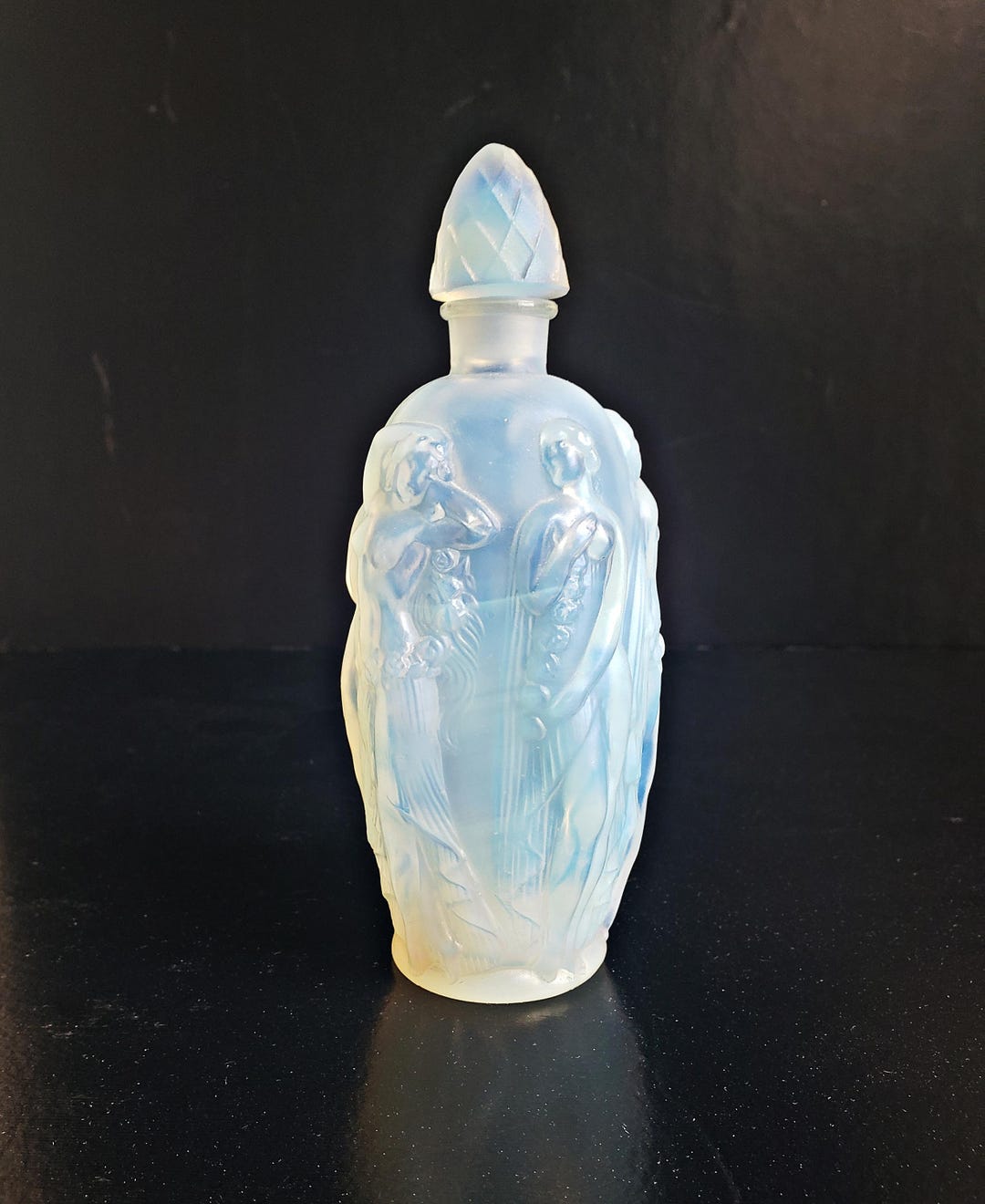 Sabino Art Deco Perfume Bottle: French Opalescent Glass 'gaite' Pattern ...