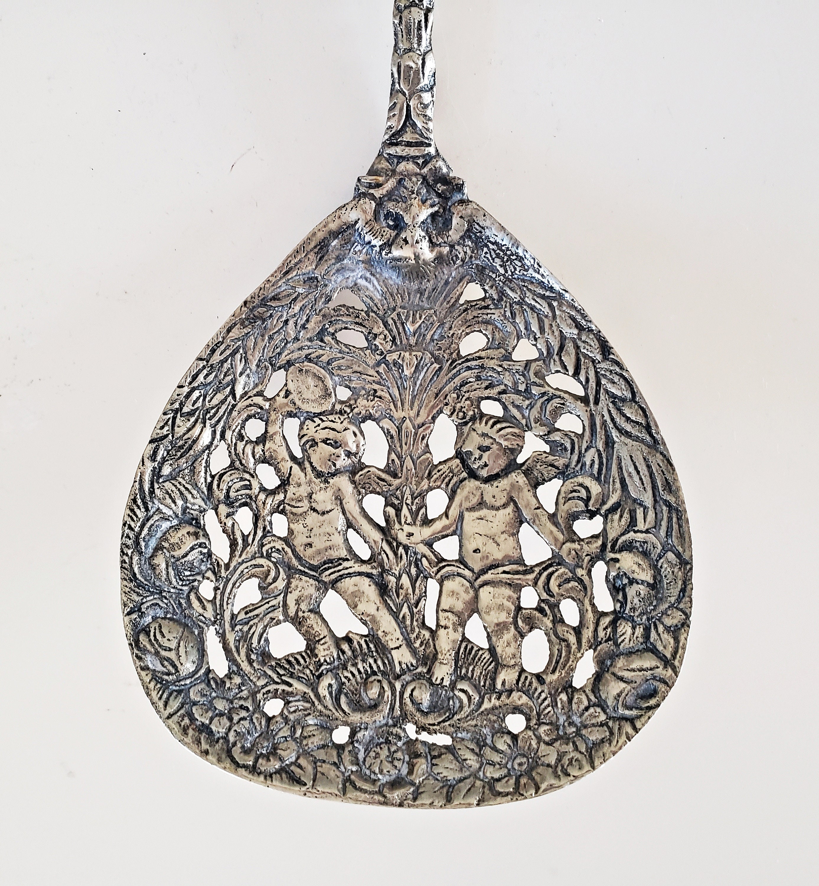 Vintage Ornate Baroque Style Cast Brass Serving Spoon Italian - Etsy