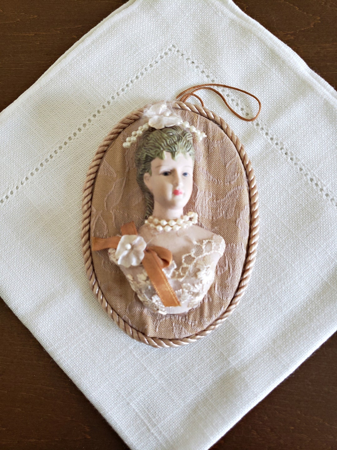 Vintage Gibson Girl Porcelain Plaque: Handmade Edwardian Wall Decor - Etsy