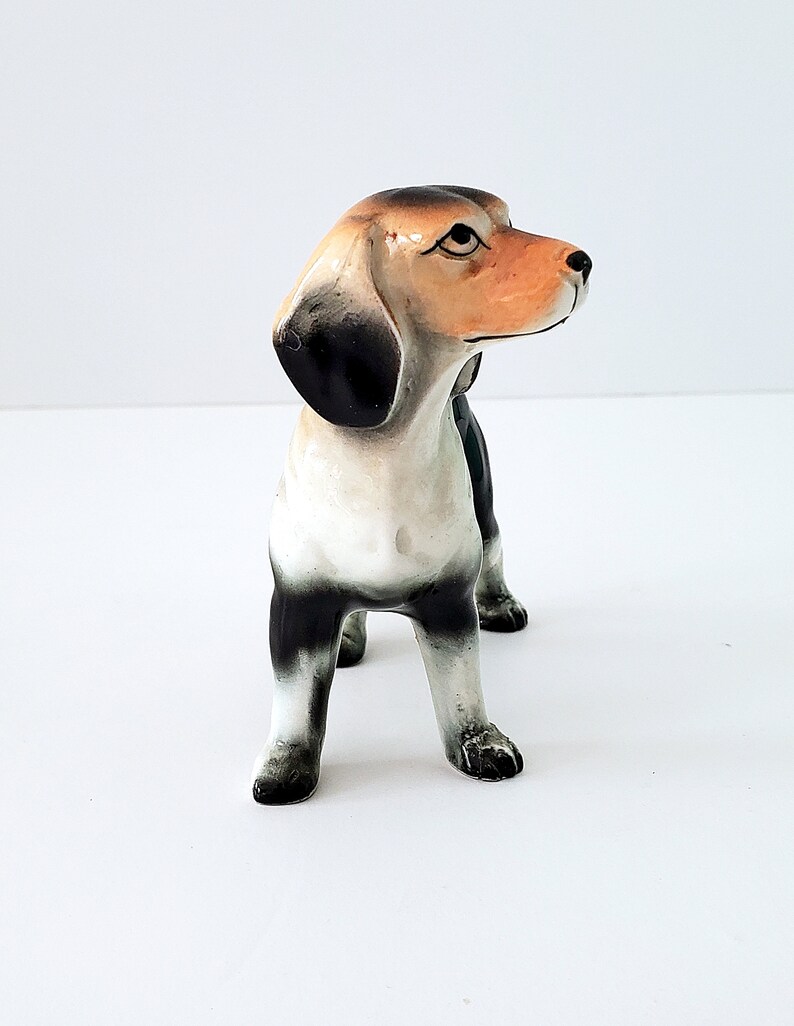 Miniature Beagle Dog Porcelain Figurine, Souvenir of Chadron Nebraska ...