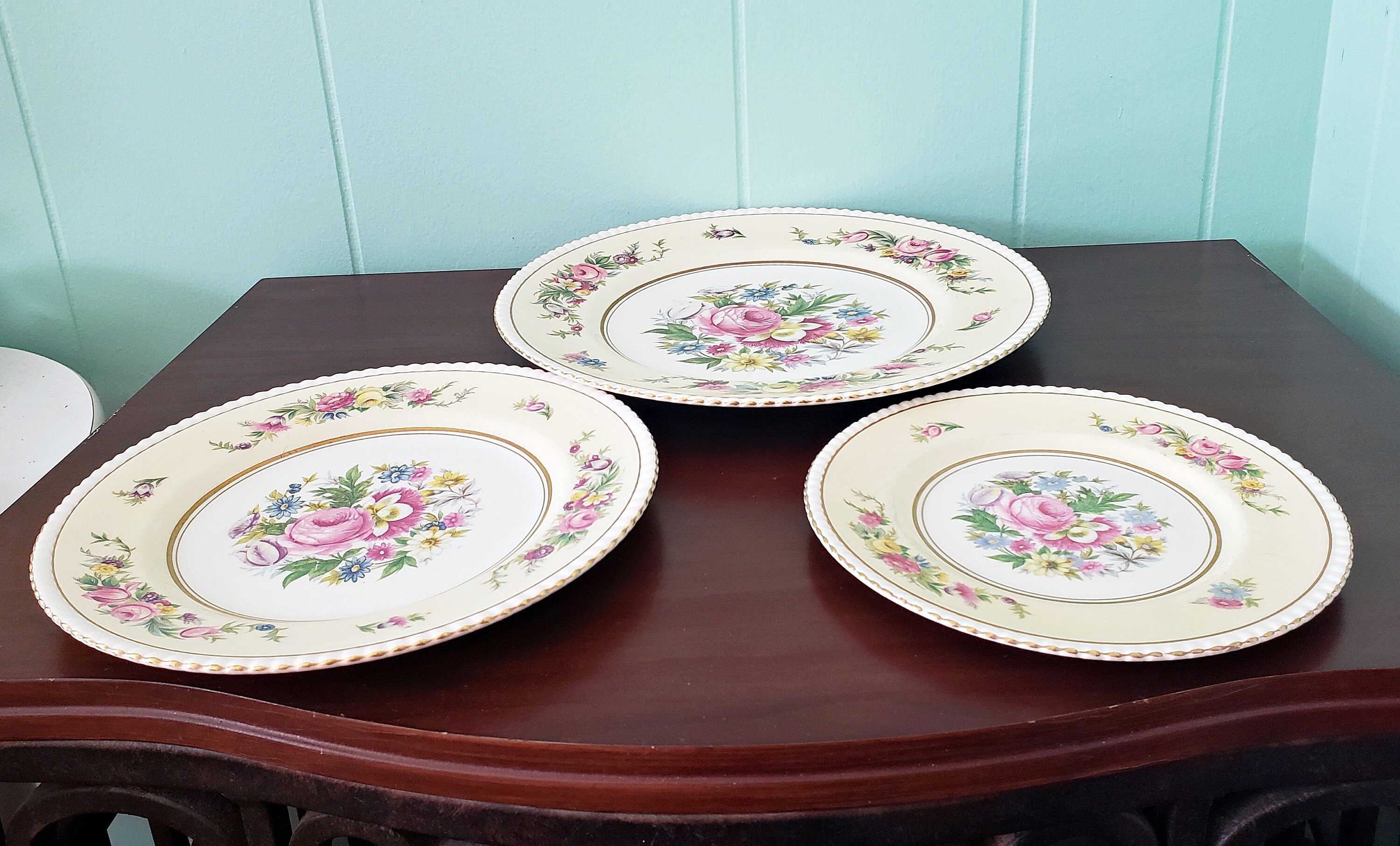 SIMPSON Potters, Vintage Semi-porcelain 3-piece Set With Dinner, Salad ...