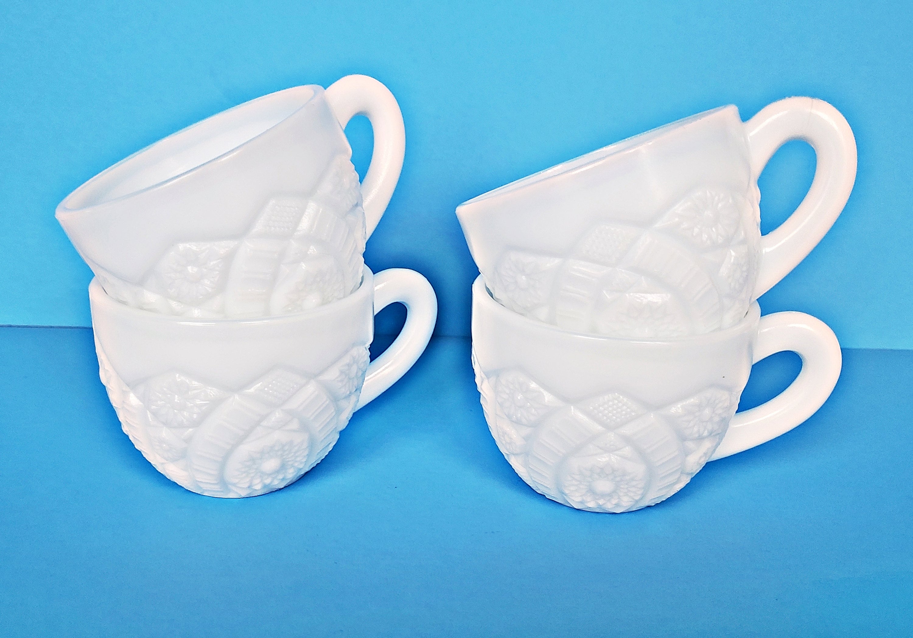 Milk Glass Punch Cups Tea Coffee Cups by MCKEE Glass / - Etsy