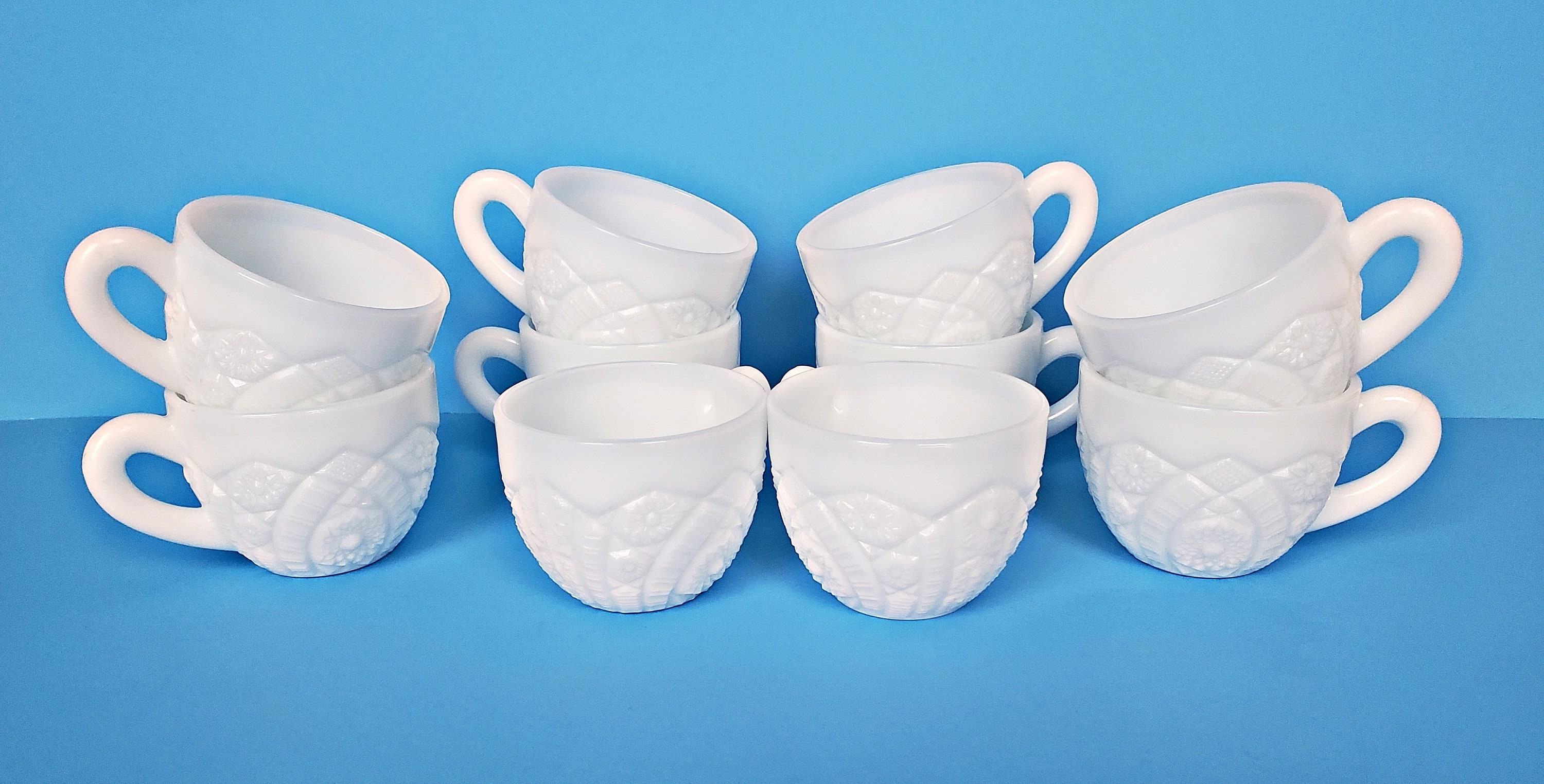 Milk Glass Punch Cups Tea Coffee Cups by MCKEE Glass / - Etsy