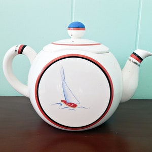 Vintage Art Deco Collectible Teapot With Sailboat, Made in Japan, Rare ...