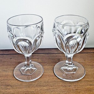 Antique Glass EAPG Pair of Water Goblets SENECA LOOP Pattern ...