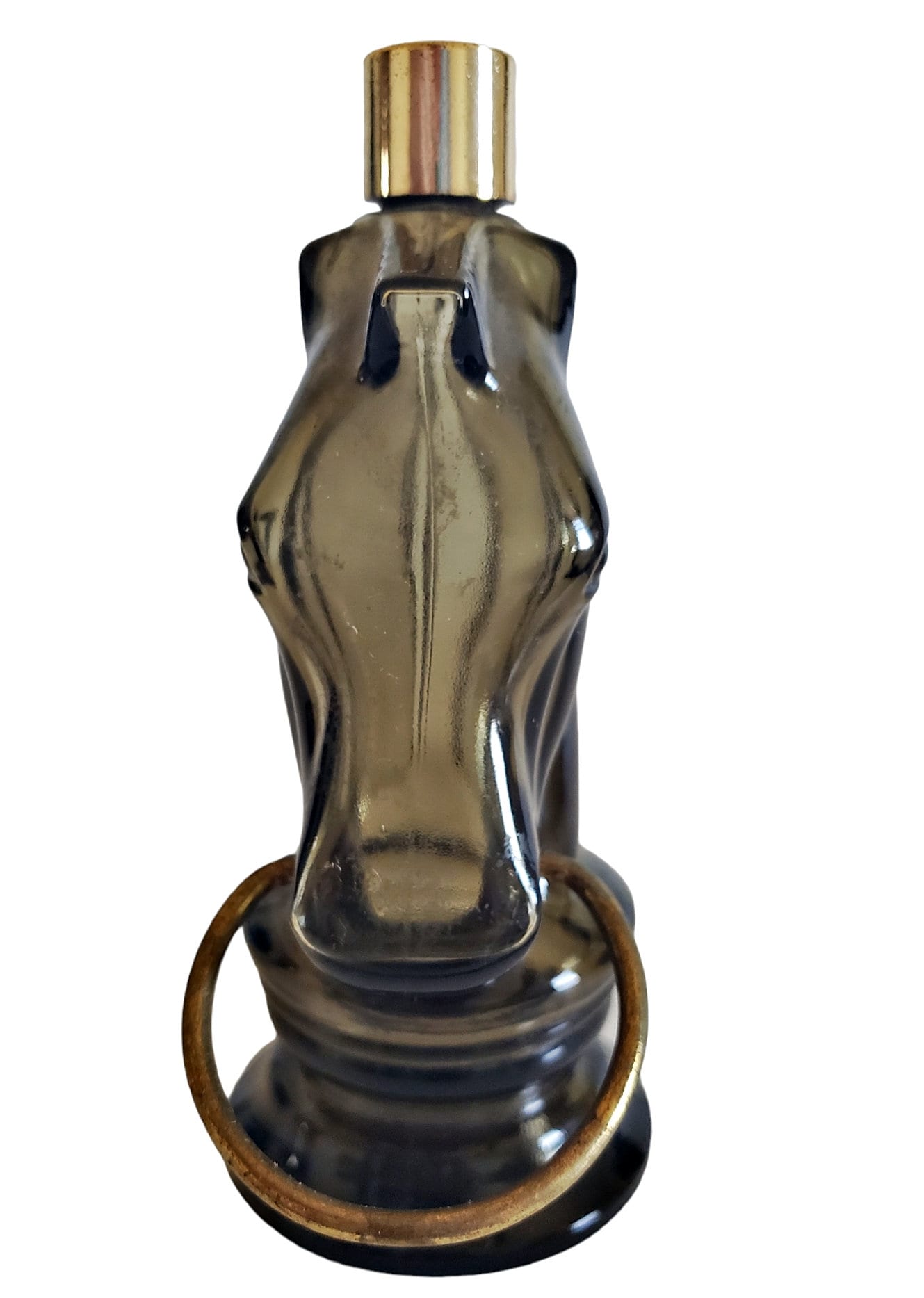 AVON HORSE HEAD Collectible Perfume Bottle, Brown-green Glass ...