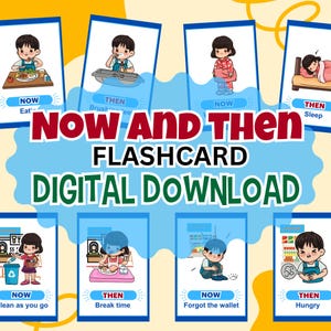 Now and Then Speech Therapy Flashcards for Speech Delay Autism Learning ...
