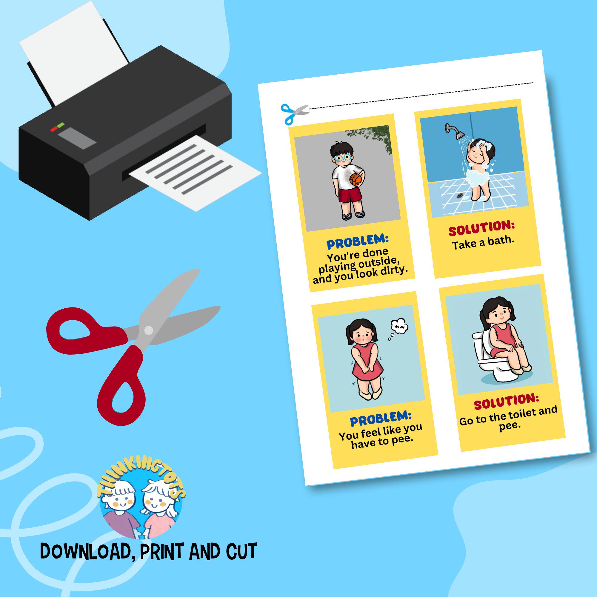 Problem Solution Flashcards DIGITAL DOWNLOAD Special Education, Kinder ...