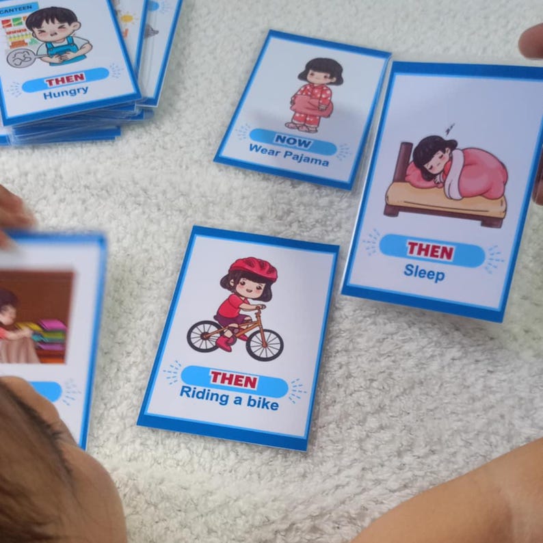 Now and Then Speech Therapy Flashcards for Speech Delay Autism Learning ...