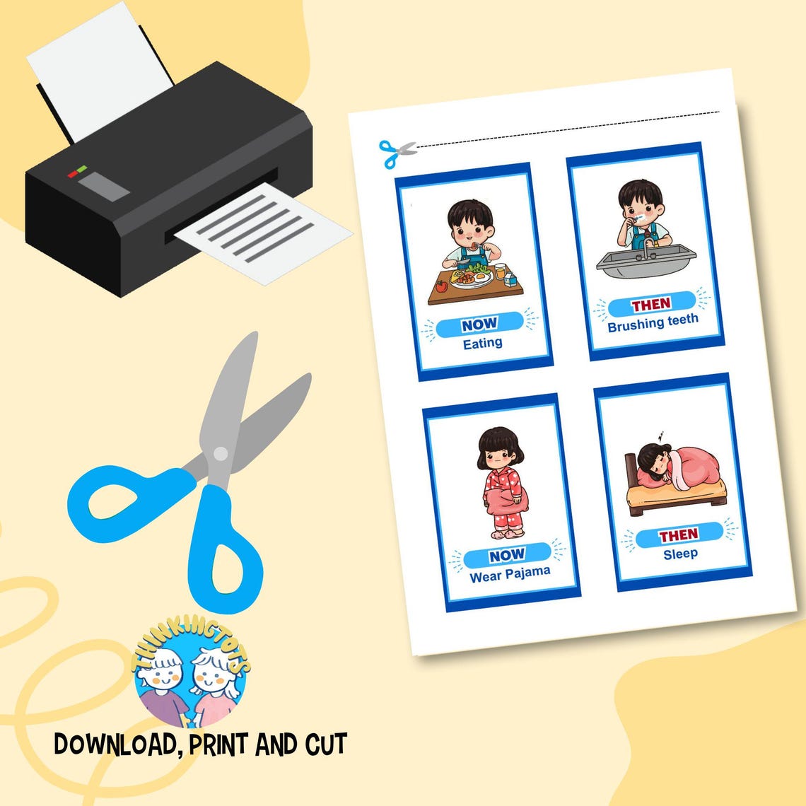 Now and Then Speech Therapy Flashcards for Speech Delay Autism Learning ...