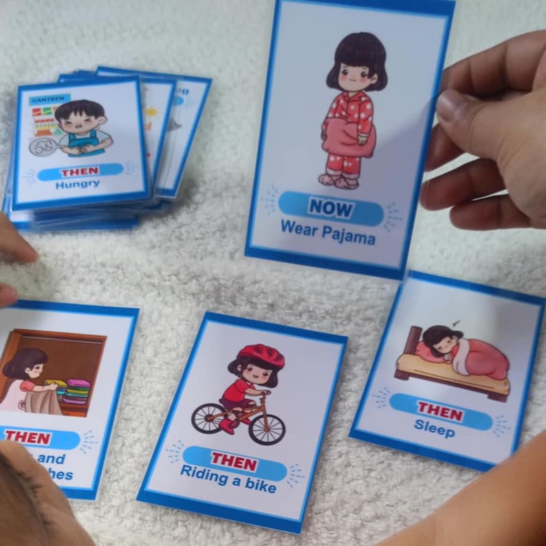 Now and Then Speech Therapy Flashcards for Speech Delay Autism Learning ...