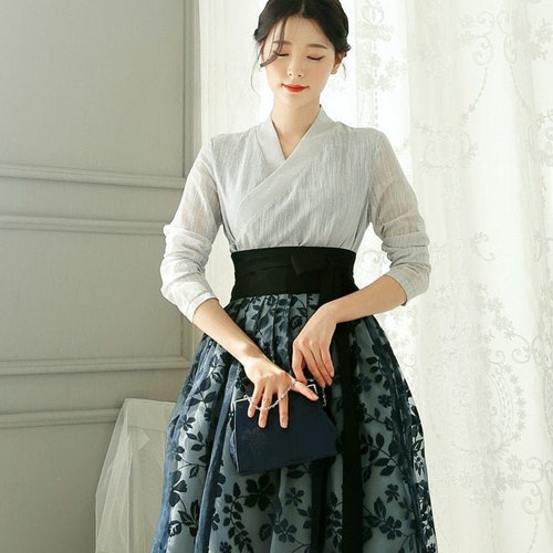 Hanbok Women Dress Korean Modern Hanbok Wrap Style See - Etsy