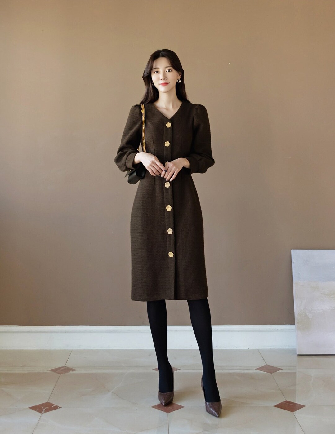 Elegant Formal Party Midi Dress Korean Style Wedding Guest Dress ...