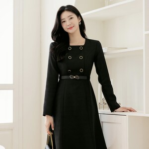 Elegant Formal Tweed Mini Dress Korean Style Wedding Guest Dress ...