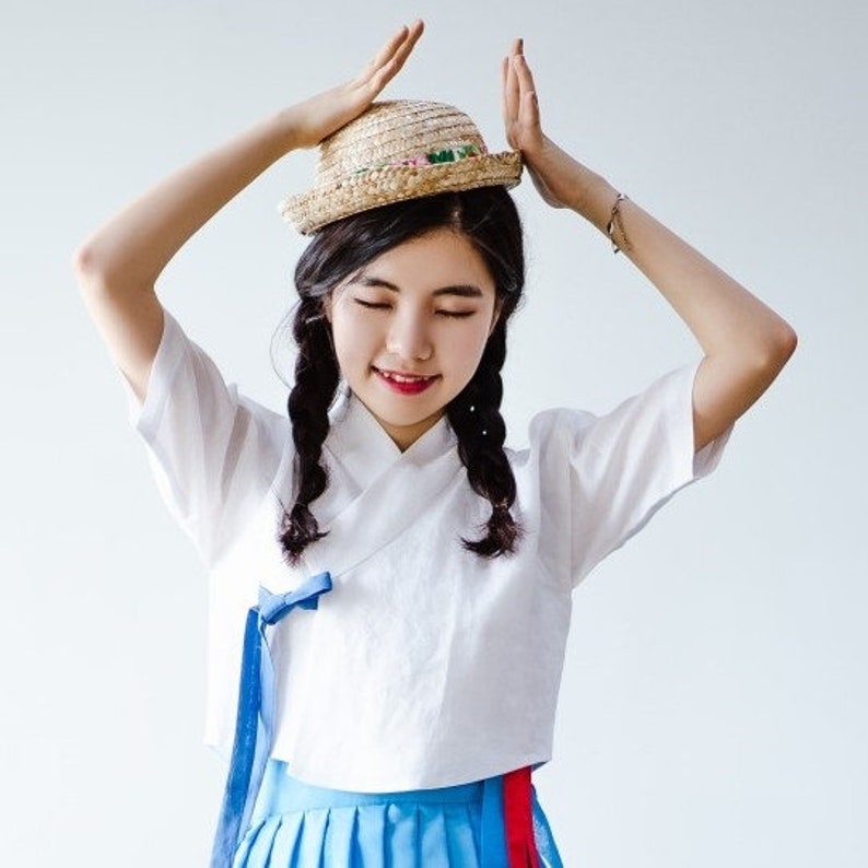 Handmade Modern Hanbok Linen Wrap Blouse for Women Korean - Etsy