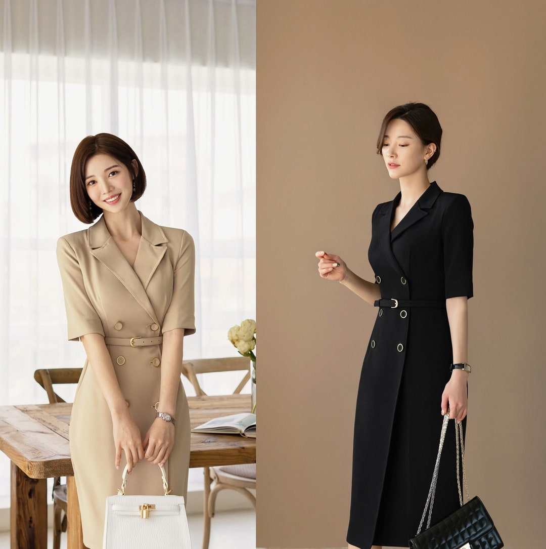 Elegant Formal Wedding Guest Dress Korean Style Mini Long - Etsy