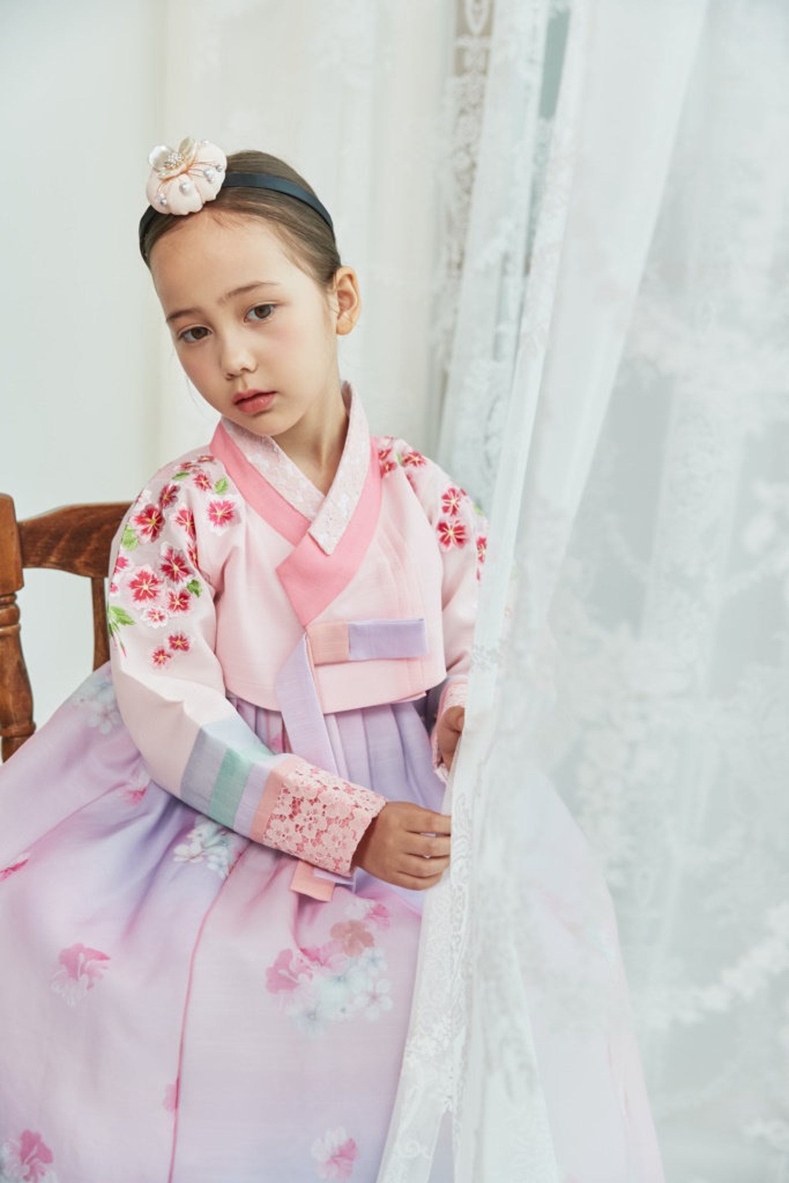 Rose of Sharon Girl's Hanbok for First Birthday Dohl | Etsy