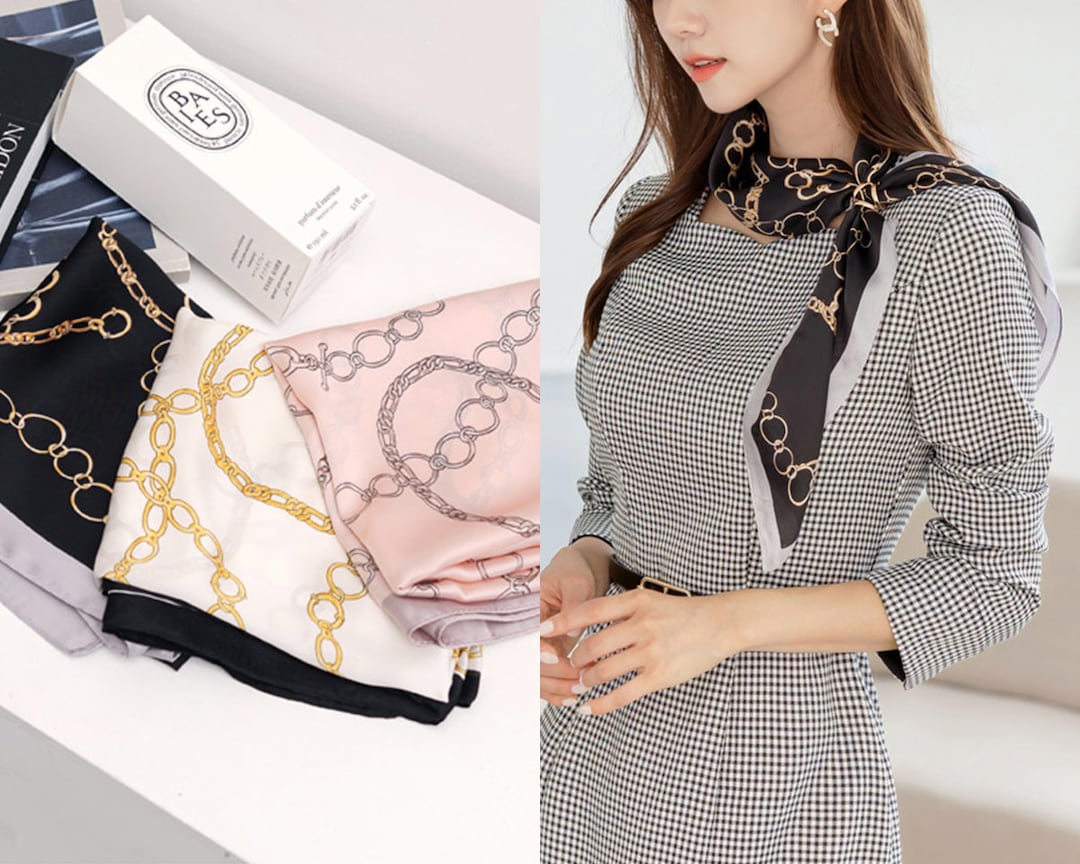 Formal Chain Pattern Scarf in Various Colors Korean Style High Quality ...