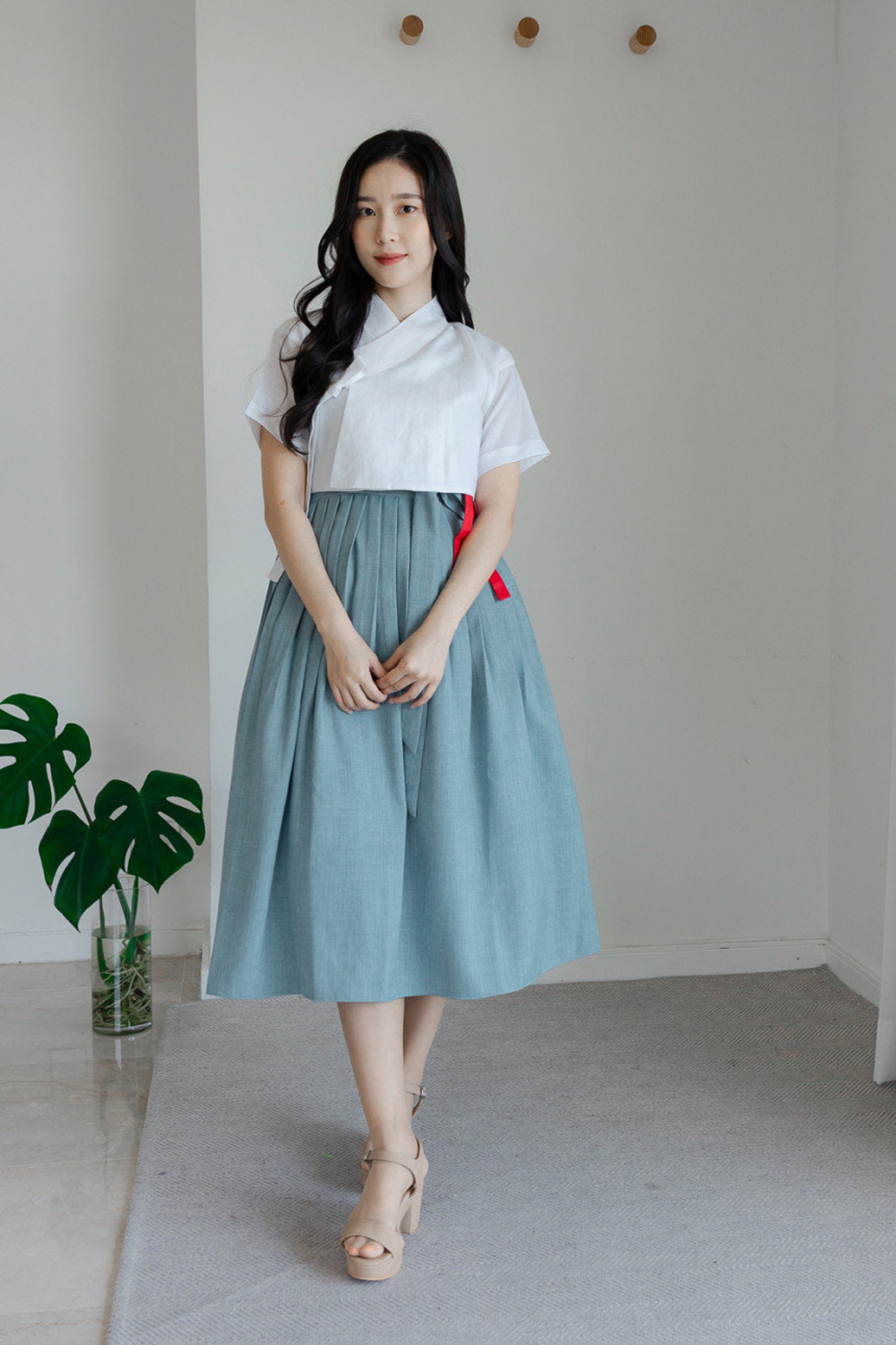 Handmade Modern Hanbok Linen Wrap Blouse for Women Korean | Etsy