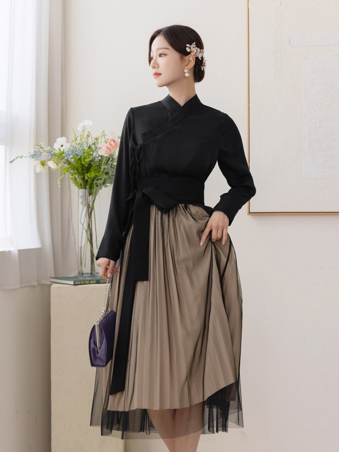 Korean Modern Hanbok Elegant Blouse for Women Korea Traditional Style ...