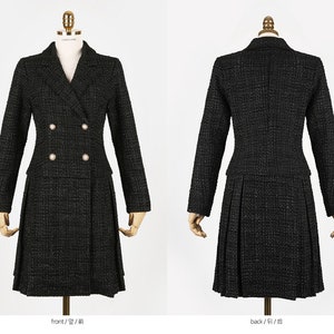 Elegant Formal Party Tweed Dress Korean Style Wedding Guest Dress ...