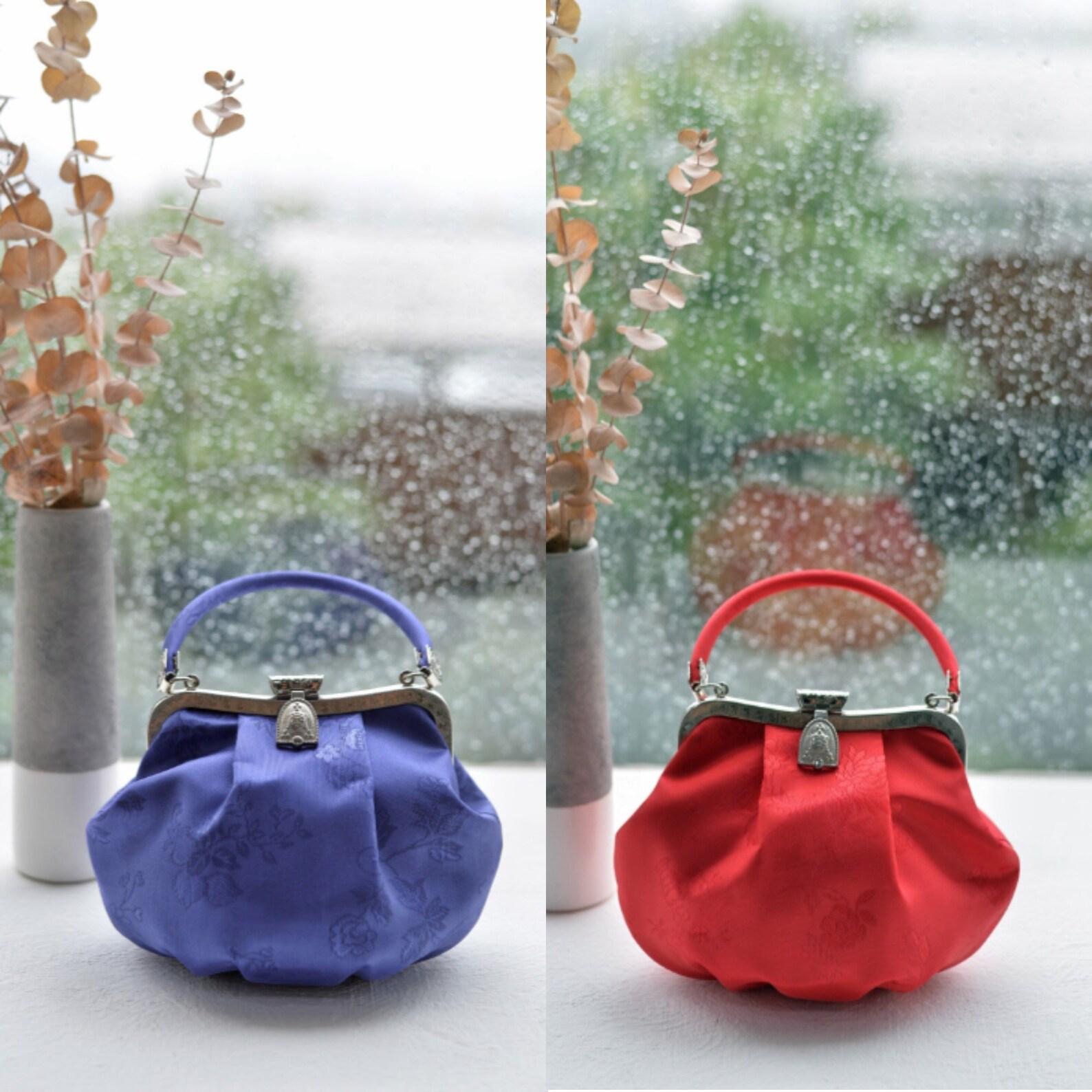 Half Moon Handbag for Hanbok Dress Hanbok Fabric Purse Bag - Etsy