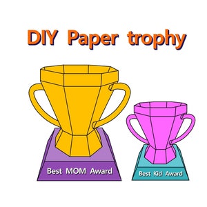 3D Trophy Paper Trophy DIY Trophy Paper Craft Printable | Etsy