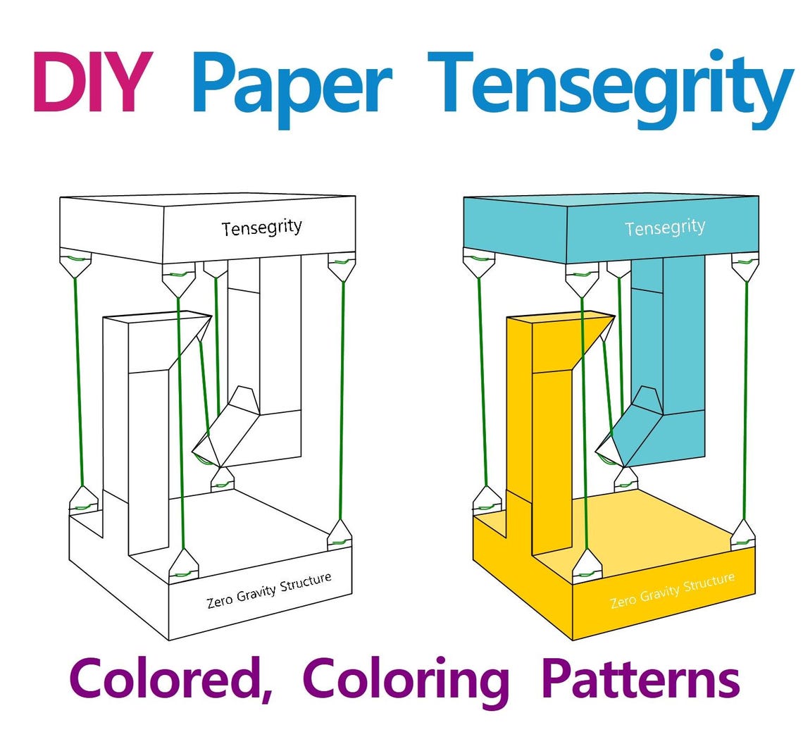 DIY 3D Papier Tensegrity Modelle, Tensional Integrity Struktur, Färbung ...