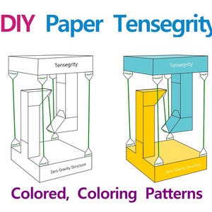 DIY 3D Papier Tensegrity Modelle, Tensional Integrity Struktur, Färbung ...
