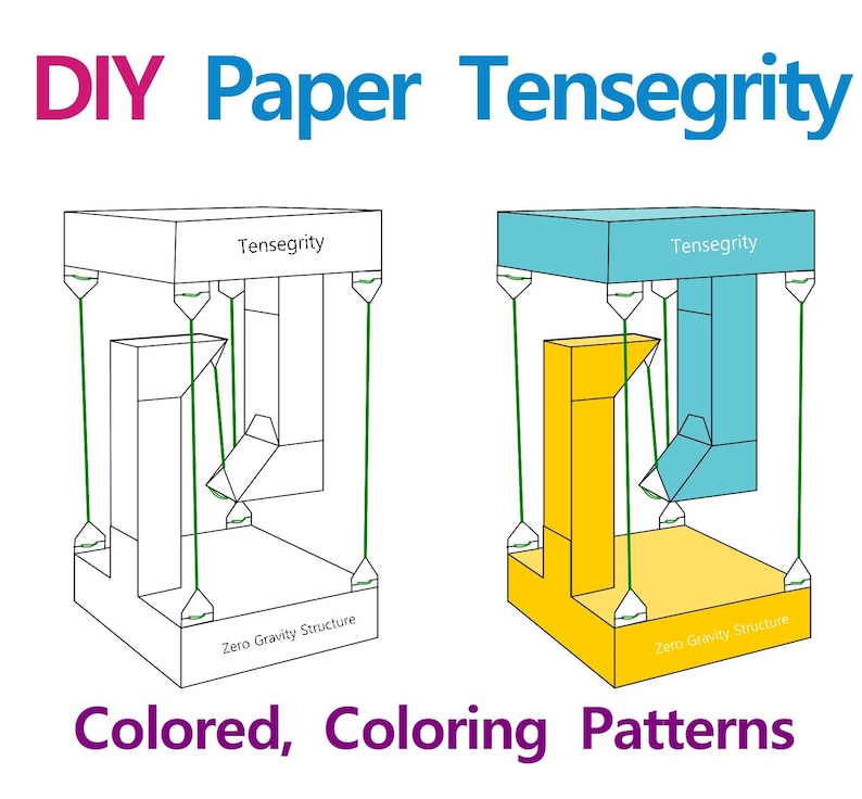 DIY 3D Papier Tensegrity Modelle, Tensional Integrity Struktur, Färbung ...