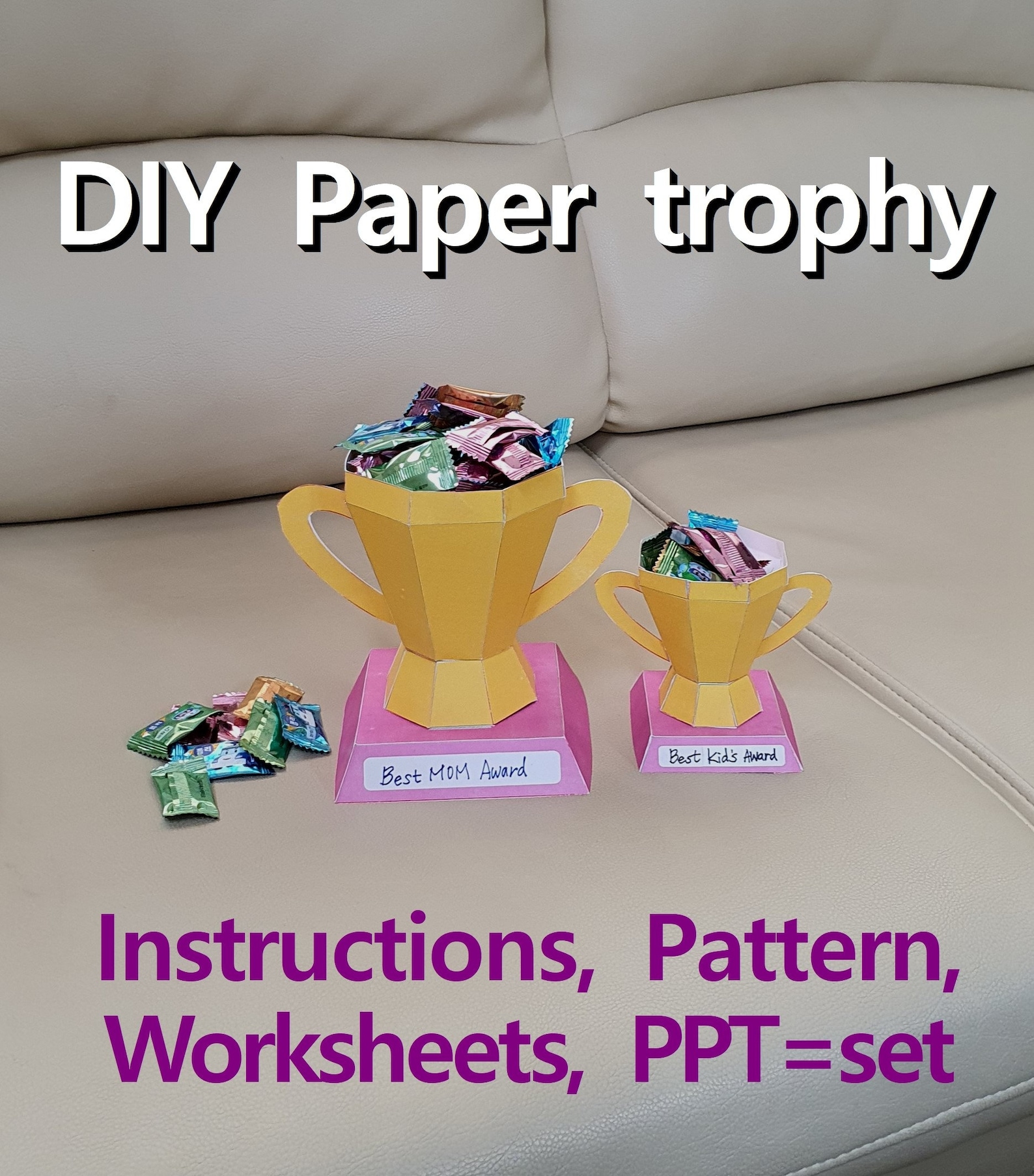3D Trophy, Paper Trophy, DIY Trophy, Paper Craft, Printtable Pattern ...