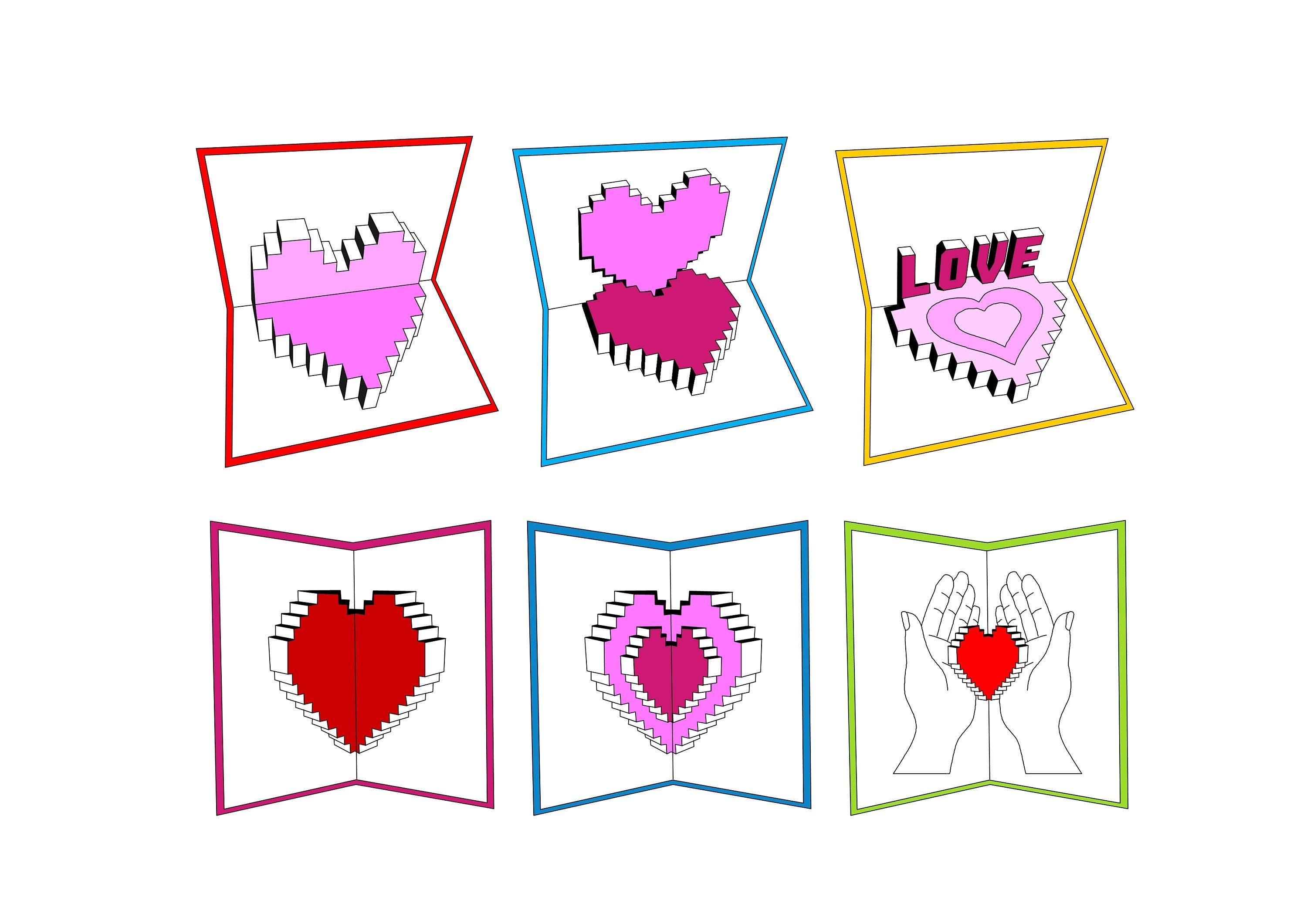 Pop Up Heart Card Template