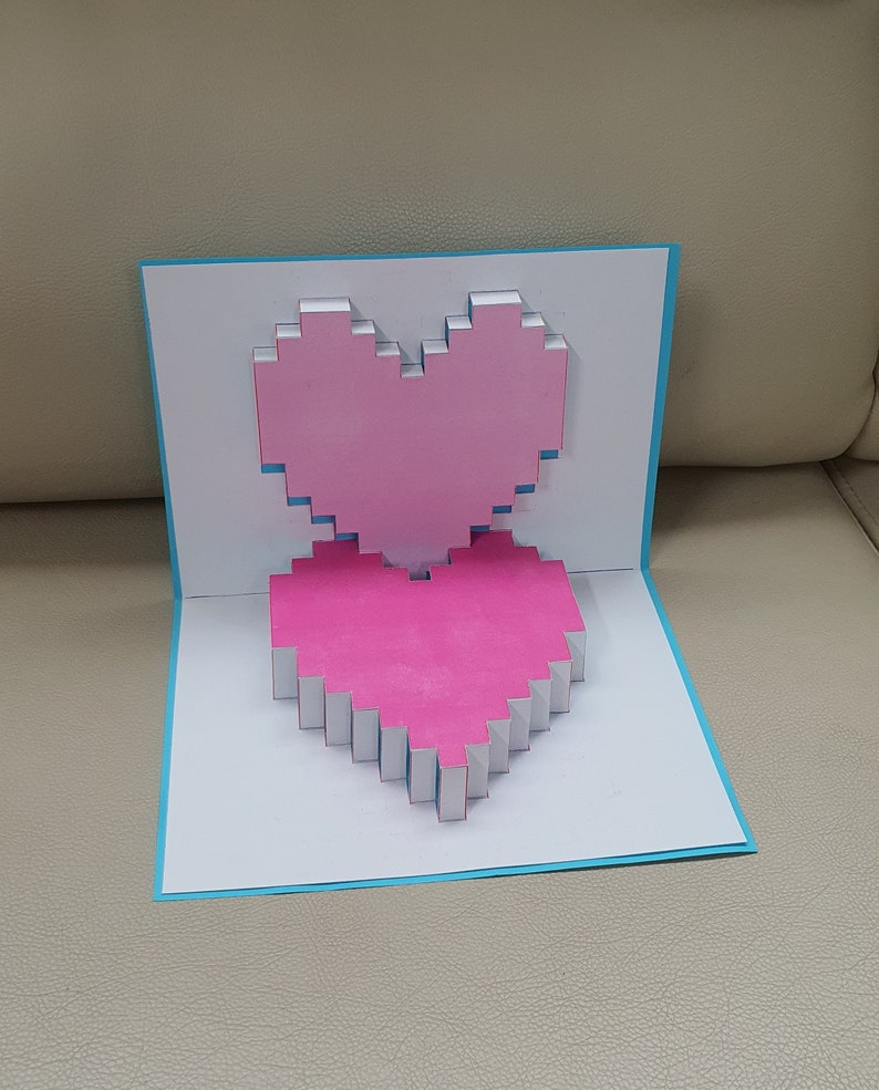 Heart Pop up Card, ×7 Prints, 15 Pages Pdf, DIY Pop up Card, 3D Pop up ...