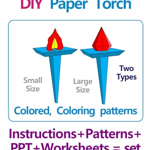 DIY Paper Torch, 3D Torch, Torchlight, Statue of Liberty, Flambeau, 2 ...