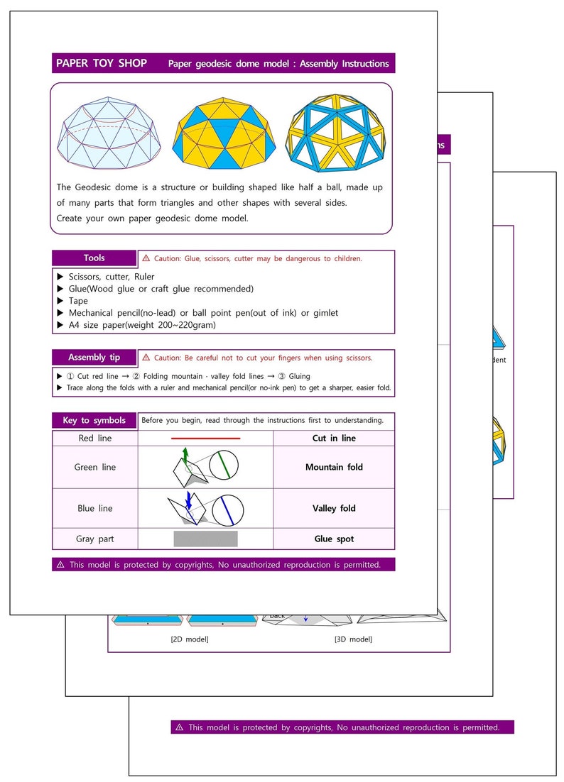 DIY 3D Paper Geodesic Dome, Mathematics Activity, Dome Model ...