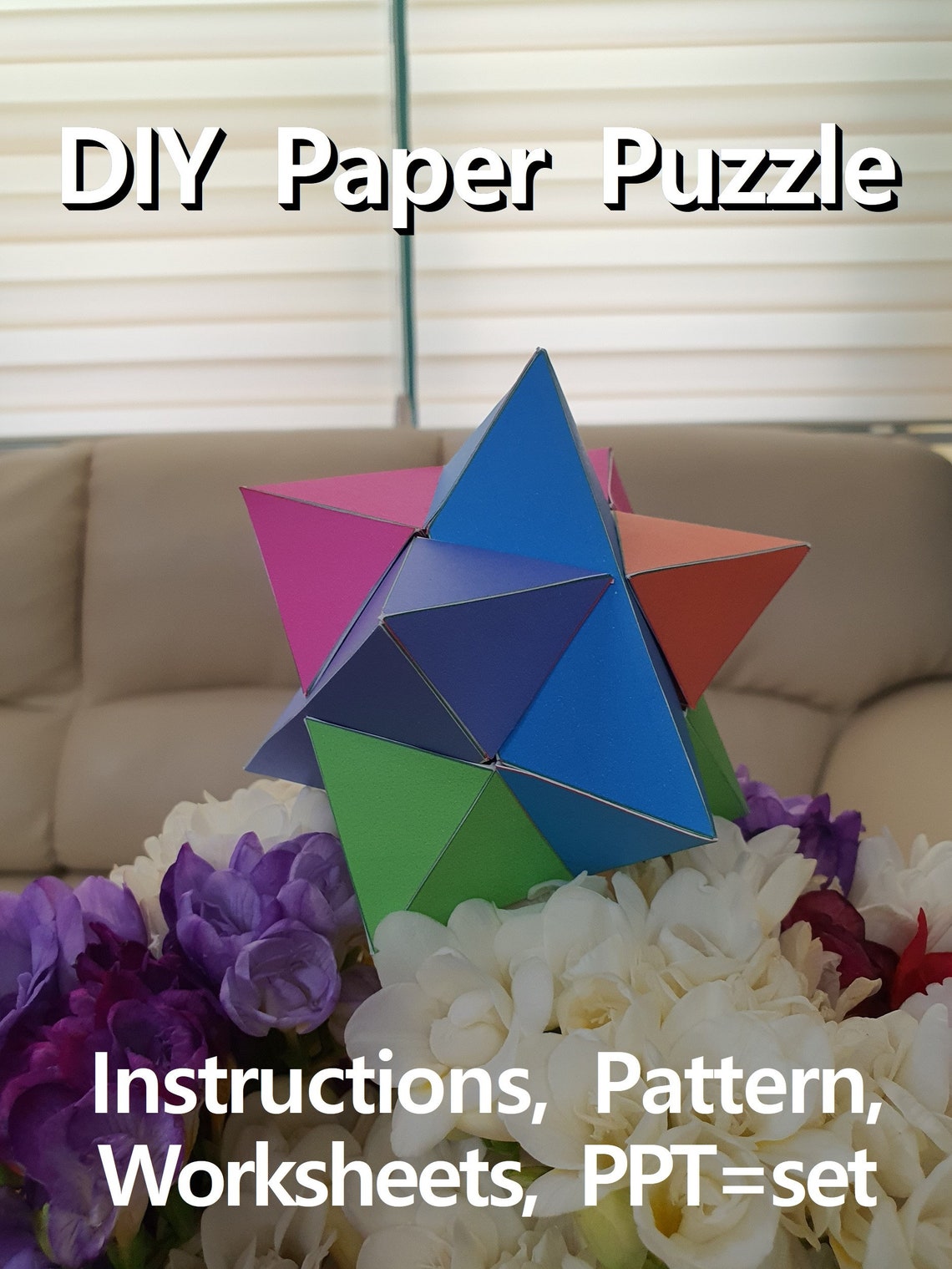 3D Paper Star Burr Puzzle, Paper Craft, Mathematics Activity, Mobile ...