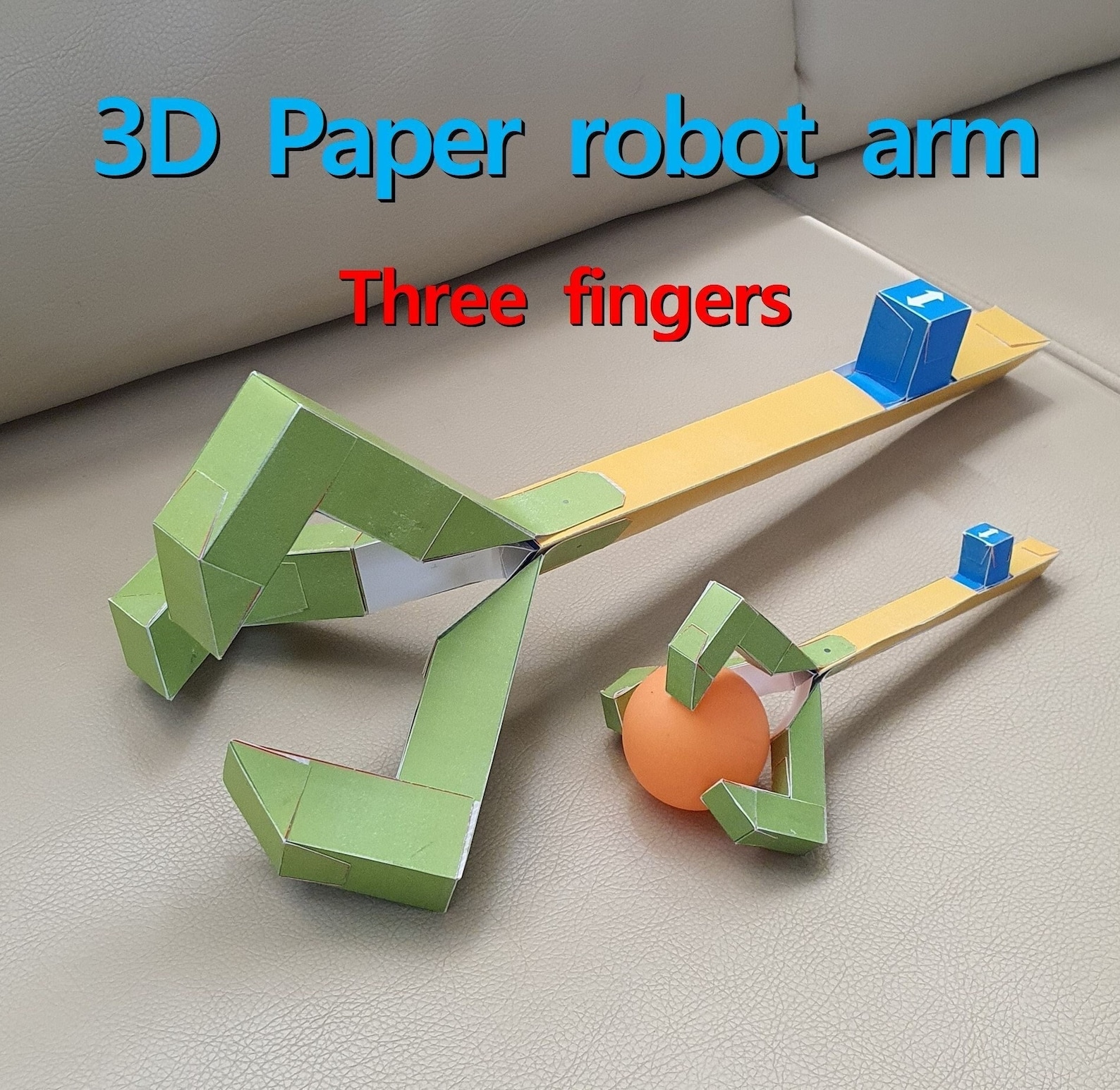 Paper Robot Arm, 3 Fingers Robot, DIY Robot Arm, 3D Robot Arm, 3D Paper ...