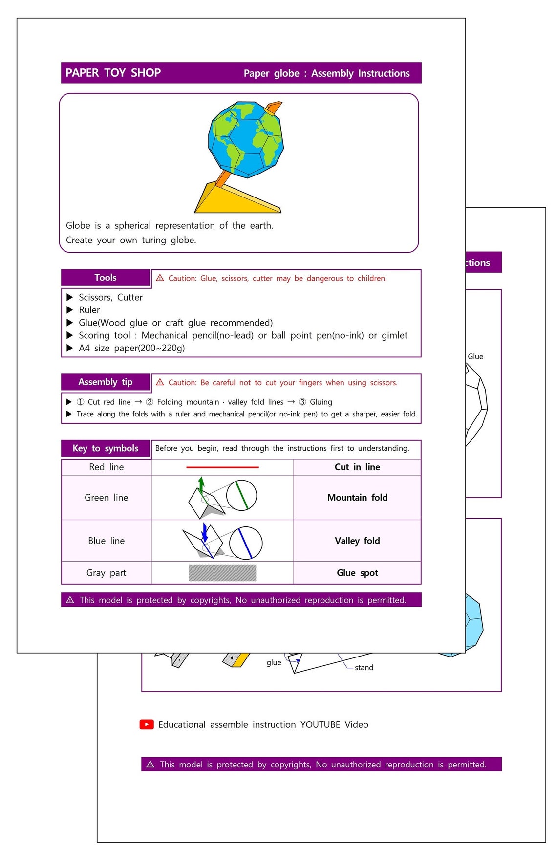 Paper Globe Gift Globe Toy Make Globe Papercraft DIY - Etsy
