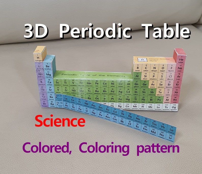 DIY 3D Paper Periodic Table of Elements Model,chemical Activity ...