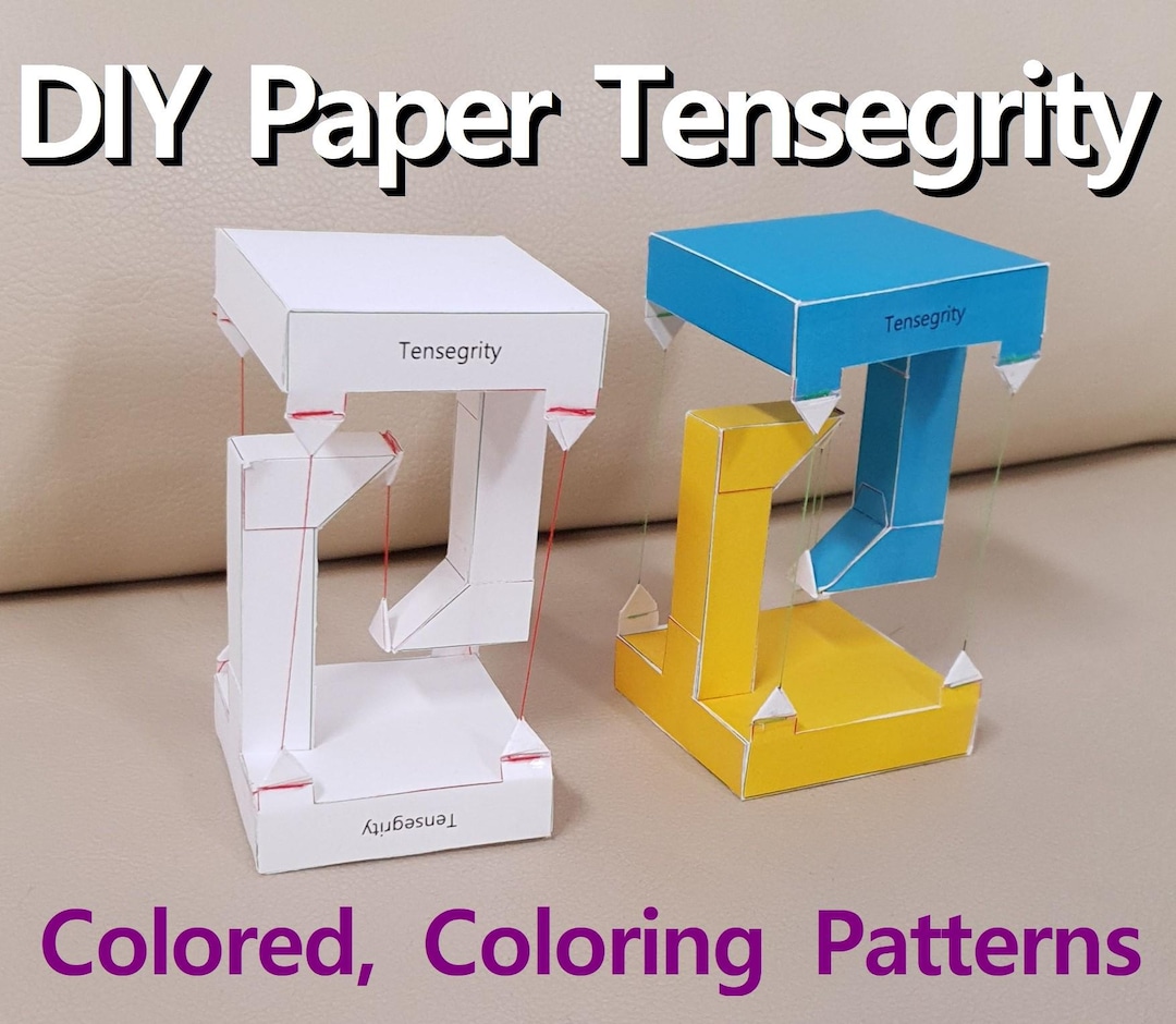DIY 3D Paper Tensegrity Models, Tensional Integrity Structure, Coloring ...
