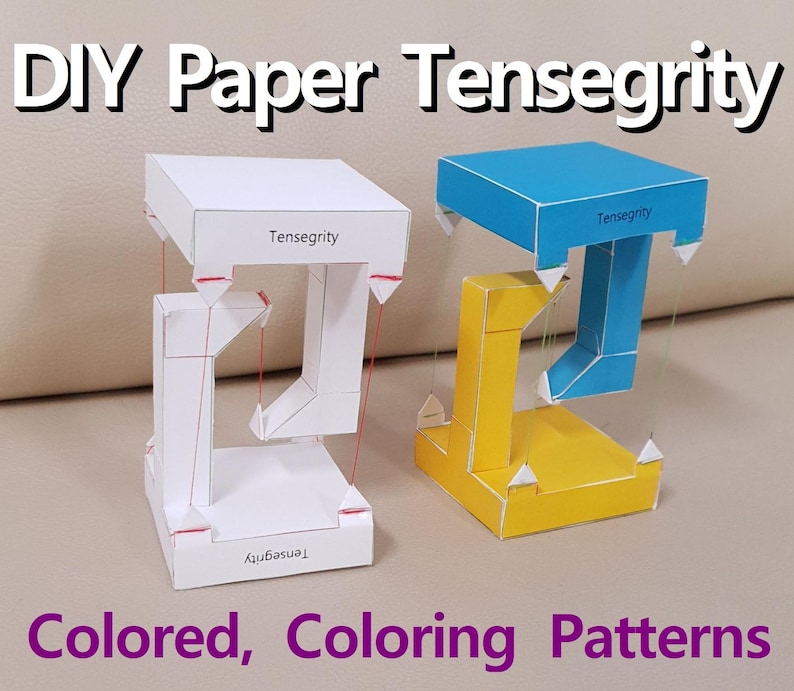 DIY 3D Papier Tensegrity Modelle, Tensional Integrity Struktur, Färbung ...
