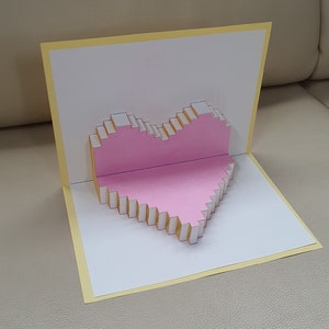 Heart Pop up Card, ×7 Prints, 15 Pages Pdf, DIY Pop up Card, 3D Pop up ...