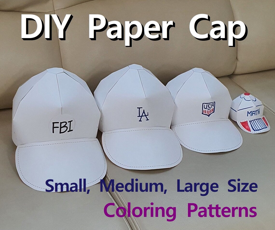 DIY Paper Cap, Paper Hat, Wearable Hat, Coloring Hat, Baseball Cap ...
