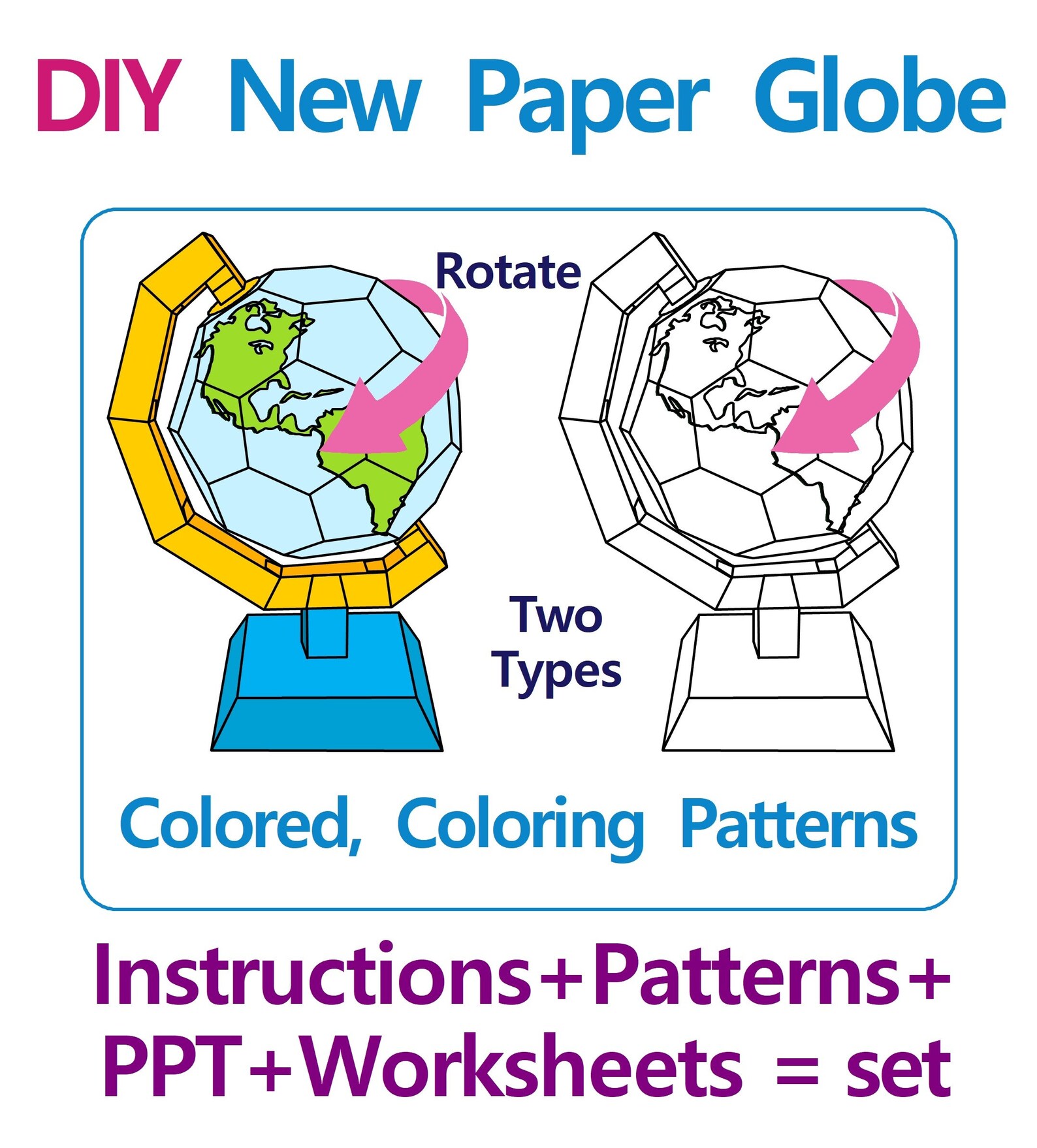 DIY New Paper Globe, Earth Globe, Earth Science Activity, Earth Model ...